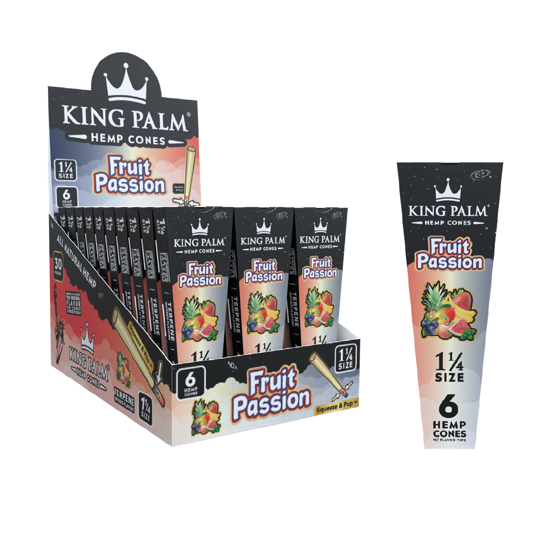 King Palm Hemp Cones – Fruit Passion 1 1/4 Size (6-Pack) – KLOWDZ Vapor ...