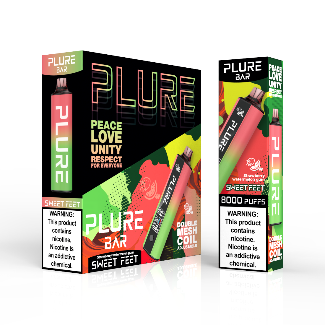PLURE Bar 6000 – Sweet Feet (Strawberry Watermelon Gum) – KLOWDZ Vapor ...