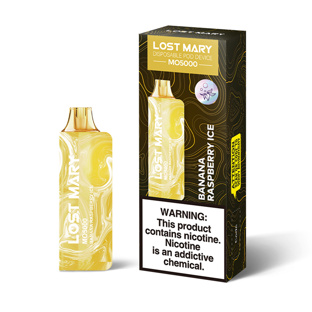 Lost Mary ELF Bar MO5000 – Banana Raspberry Ice – KLOWDZ Vapor & Smokeshop
